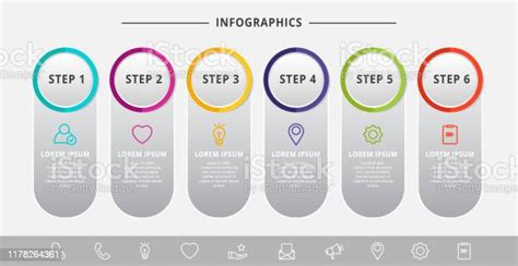 벡터 현대 인포 그래픽 플랫 템플릿 원 6 다이어그램 그래프 프리젠 테이션에 대한 3d 라벨 6 가지 옵션이있는 비즈니스 개념