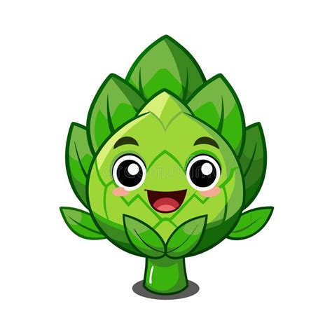 Cute Artichoke Cartoon Character Illustration Stock Vector