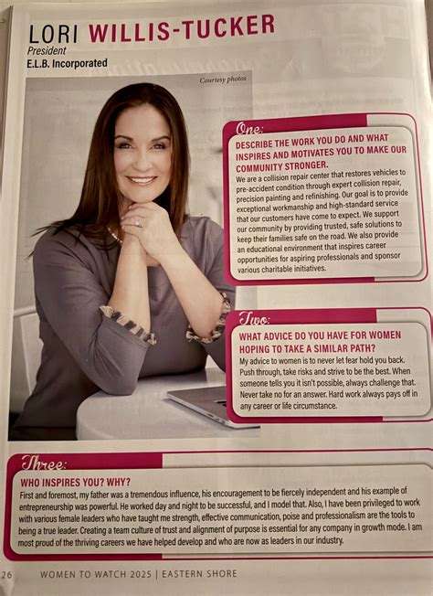 Womentowatch2025 Leadership Grateful Elbincorporarted Elbautomotive Lori Willis