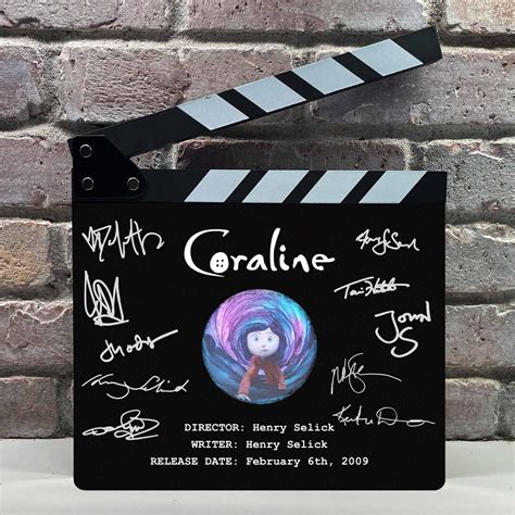 Coraline Autographed Signed Facsimile Clap Board Prop Iconic Animated
