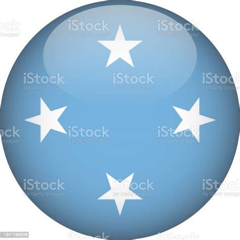 미크로네시아 3d 둥근 국가 플래그 버튼 아이콘 0명에 대한 스톡 벡터 아트 및 기타 이미지 0명 3차원 형태 Micronesian Flag Istock