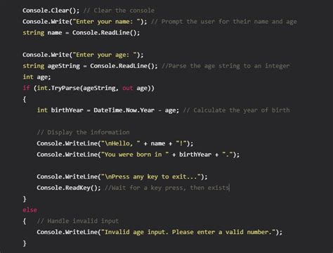 Csharp Console Consoleapp Read Write Clear Int String Parse