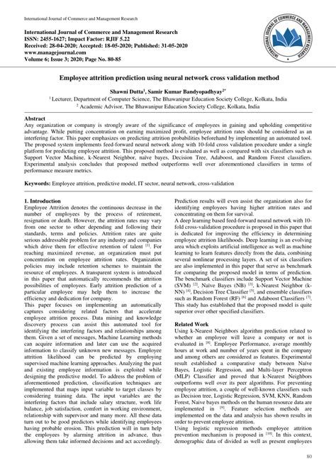 Pdf Employee Attrition Prediction Using Neural Network Cross Validation Method