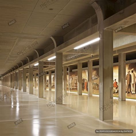 Ai创作图地下长廊艺术 成就廊 展馆过道 展馆廊道 木地板长廊拱廊学堂 展馆连廊 指廊 廊场 木质艺术长廊 艺术连廊 艺术廊道 笔直长廊 深廊 文化廊 场馆通道 昵图网