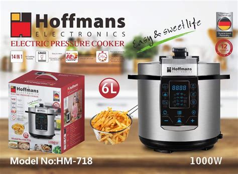 Hoffmans Hm 718 6l Electric Multifunction Pressure Cooker Crockeries