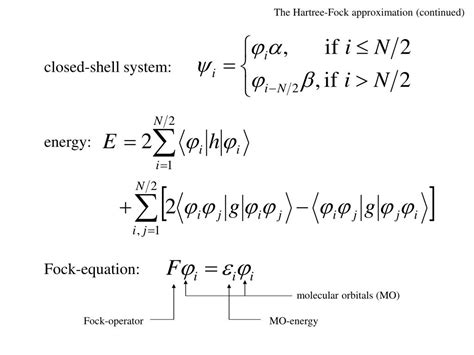 Ppt The Hartree Fock Approximation Powerpoint Presentation Free
