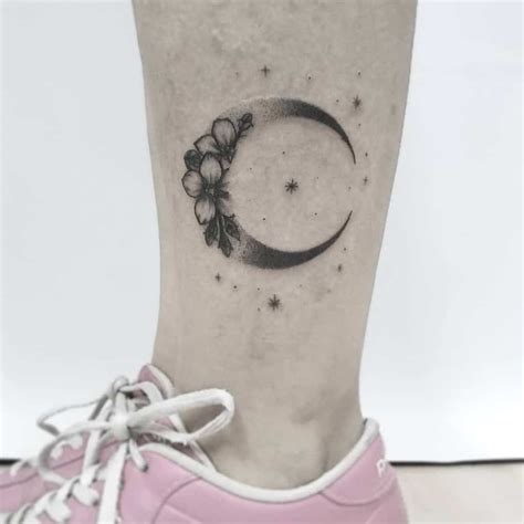 Shining Bright Cool Moon And Stars Tattoo Ideas