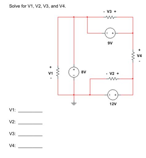 solved solve for v1 v2 v3 and v4 v3 v4 8v v1 v2 12v