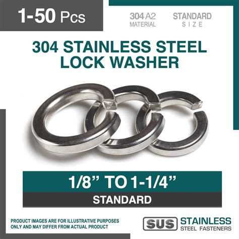 1 50pc Ss304 Stainless Steel Spring Lock Washer Ss Split Washer 18
