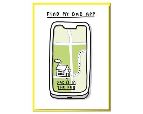 Find My Dad App Dad Birthday Or Fathers Day Card — Mungo And Shoddy