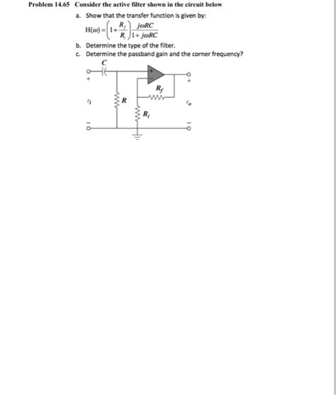 Solved Problem Consider The Active Filter Shown In The Chegg Com
