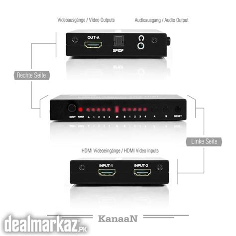 Kanaan Hdmi Matrix 4 Input 2 Output 4x2 Splitter Switch 3d Full Hd 109060 Computer