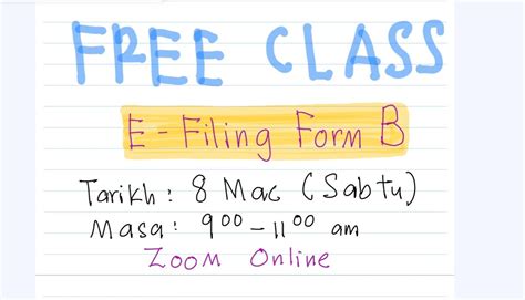 Marina ‼️ Free Class E Filing Form B ‼️ Anda Usahawan Atau Pemilik Perniagaan Yang Perlu