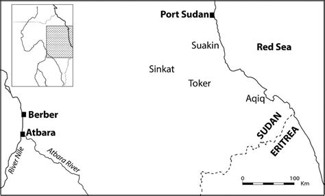 Map Of Eastern Sudan Showing The Research Area Between Port Sudan And