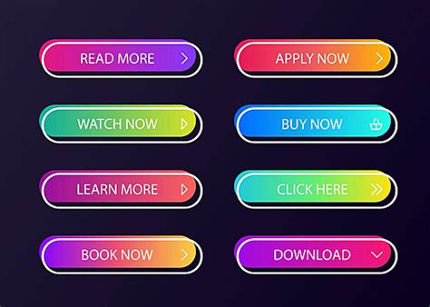 Vector Gradient Buttons With Icons And Shadows Buy Ui Continue Vector
