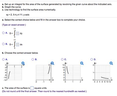 Solved A Set Up An Integral For The Area Of The Surface Chegg