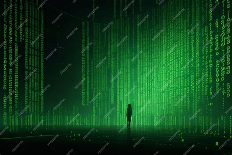 Premium Photo Binary Code Digital Background Matrix Style