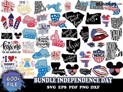 600 Bundle Independence Day Independence Day Svg American Svg