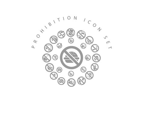 Premium Vector Prohibition Icon Set Design
