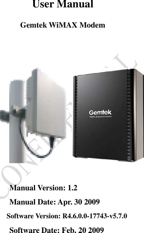Gemtek Technology Wixs 168 Wimax Outdoor Cpe User Manual Wixs 168 User Manual Rev
