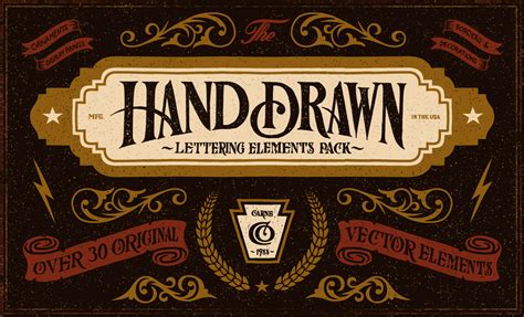 The Hand Drawn Lettering Elements Vector Pack