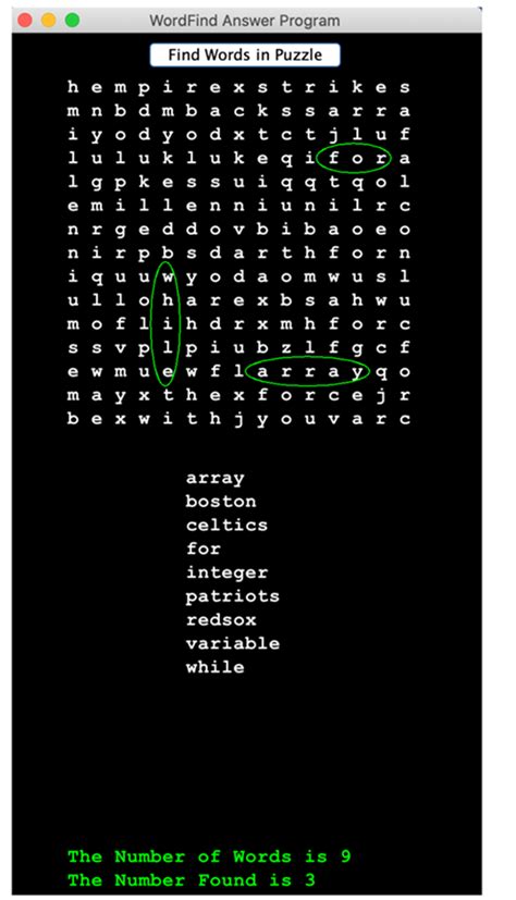 Solved Word Search Puzzle Program Using The Eclipse Ide Write