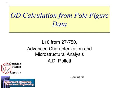 Ppt Od Calculation From Pole Figure Data Powerpoint Presentation