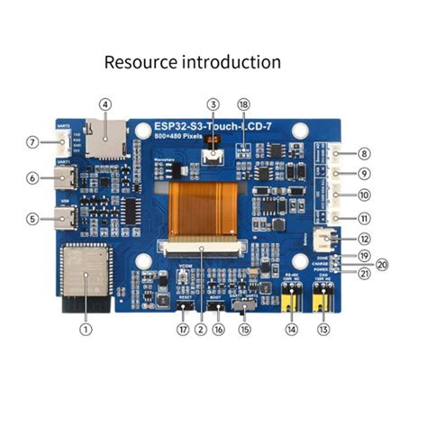 7 дюймовый емкостный сенсорный экран Esp32 S3 с программированием платы