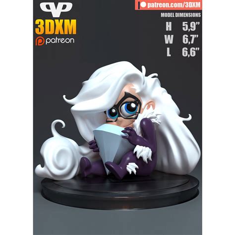 Black Cat Chibi Stl Files For 3d Print 3d Kiee Shop