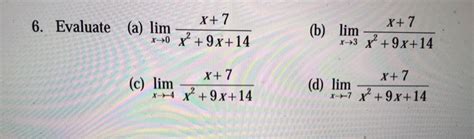 solved 2 use the graph to determine the following limits y