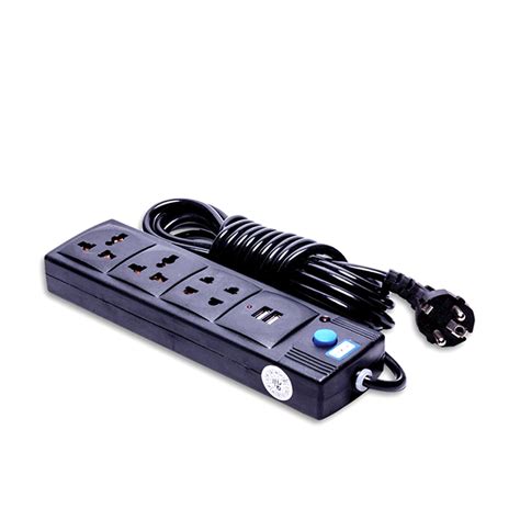 Maxline Ml Usb 212 Extension Socket Multiplug 2 Usb 4 Port Black