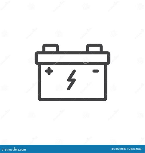 Battery Icon Simple Outline Vector Logo Stock Vector Illustration Of