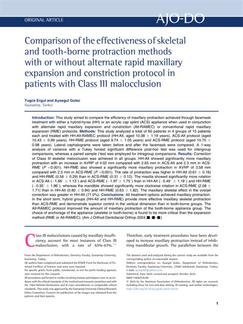 Comparison Of The Effectiveness Of Skeletal And Tooth Borne Protraction Methods With Or Without