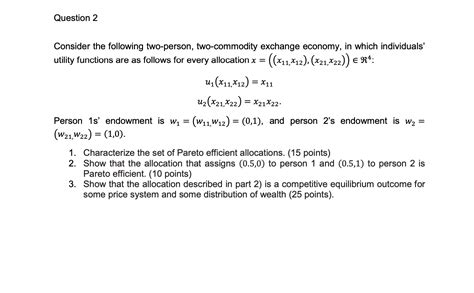Solved Question 2 นว Consider the following two person Chegg com