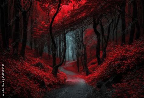 An AI Generated Render Of A Dark Eery And Supernatural Forest A