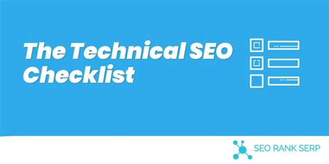 Technical SEO Checklist SEO RANK SERP