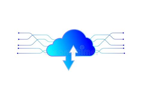Cloud Data Storage Concept Cloud Computing On A White Background Digital Data Server