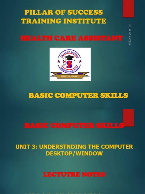 Bcs 110 Lecture Notes Unit 3 Understsnding The Computer Desktop