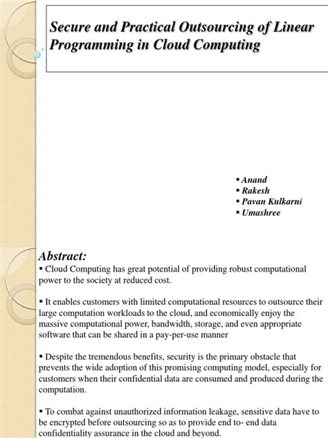 Secure And Practical Outsourcing Of Linear Programming In Cloud