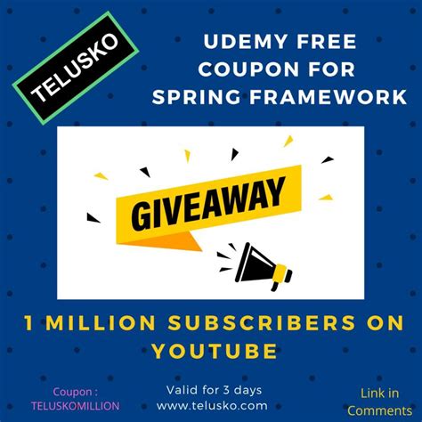 Navin Reddy On Linkedin Telusko 1m Youtube Udemy Freecoupon Spring Java 58 Comments