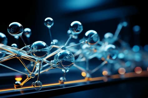 Premium Ai Image Horizontal Banner With Model Of Abstract Molecular