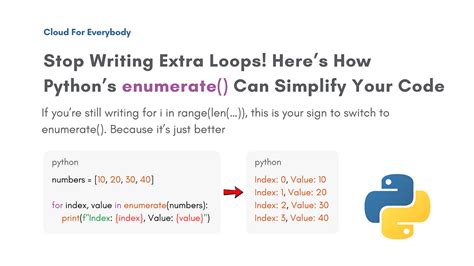 Stop Writing Extra Loops Heres How Pythons Enumerate Can Simplify Your Code By Aliyan