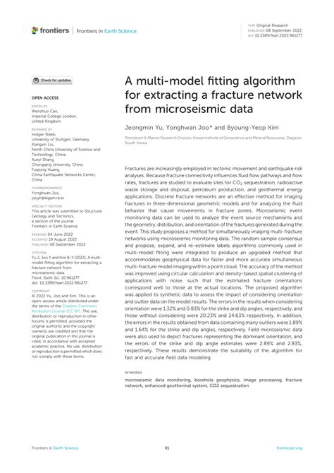 pdf a multi model fitting algorithm for extracting a fracture network