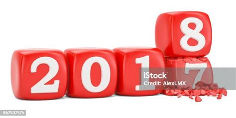 주사위 3d 렌더링에 고립 된 흰색 배경와 함께 행복 한 새 해 2018 개념 12월 31일에 대한 스톡 사진 및 기타 이미지 12월 31일 2017년 3차원 형태