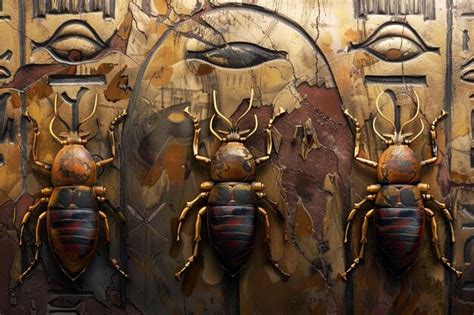 A Wall With A Picture Of A Man With A Bug On It Premium Ai Generated Image