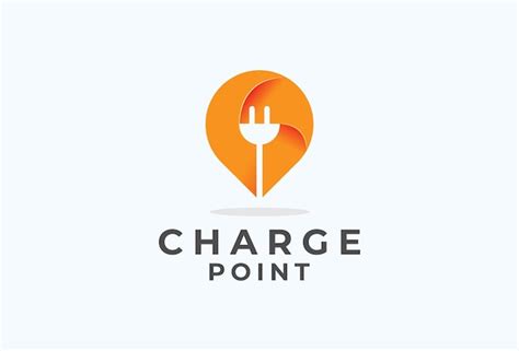 전기 충전 핀 로고 그라디언트 색상의 플러그 및 포인트 아이콘 조합 프리미엄 벡터