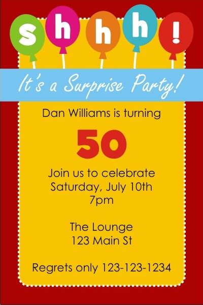 Shhhits Surprise Birthday Party Invitation Personalized Party Invites