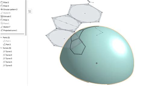 How Can I Remove Or Extrude A Projected Curve From Spherical Surface Ronshape