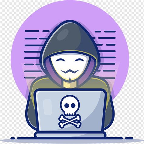 Hacker Operating Laptop Cartoon Png Pngwing