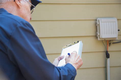 Ac 장치 및 발전기 외부에서 기술자 서비스 70 79세에 대한 스톡 사진 및 기타 이미지 70 79세 가정 방문 가정